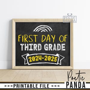 Printable First Day of 3rd Grade Sign, First Day of School Sign, 3rd ...