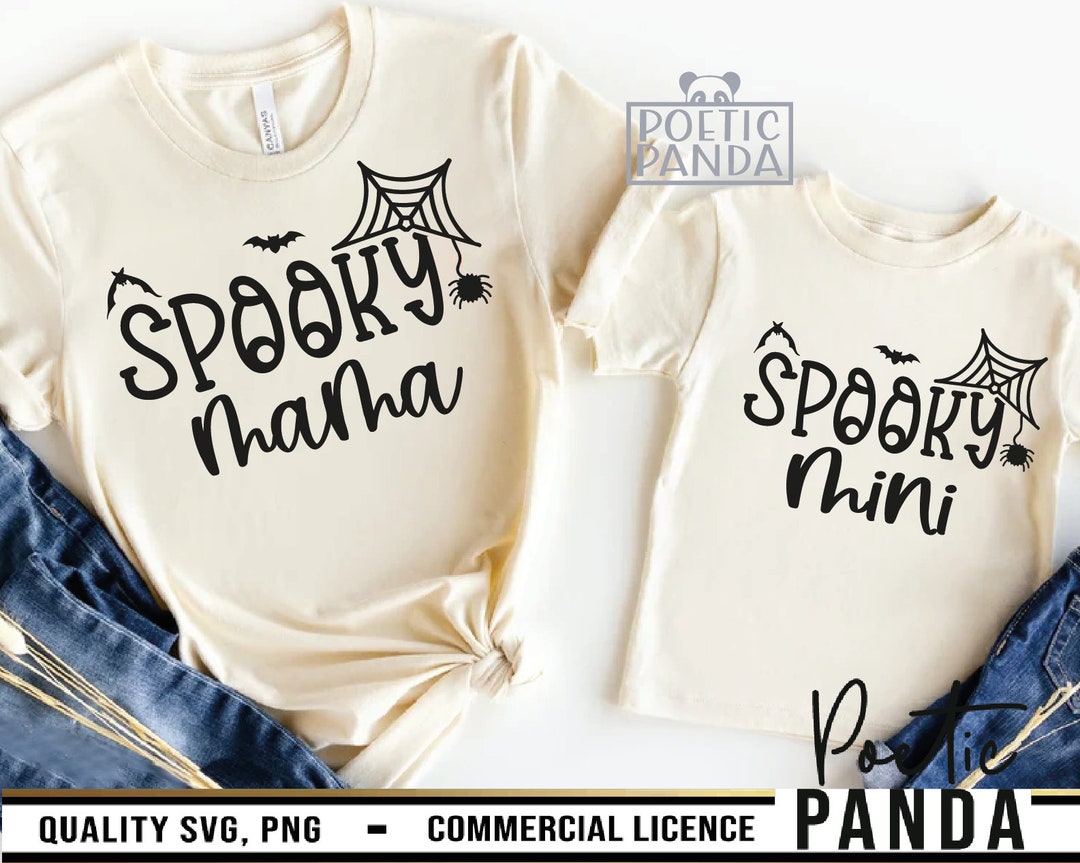 Spooky Mama and Mini SVG PNG, Spooky Mini Svg, Spooky Mama Svg, Mommy ...