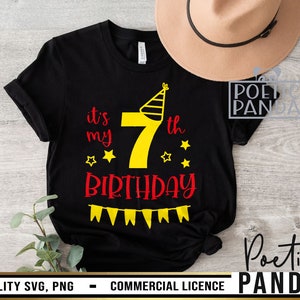 7th Birthday SVG PNG, 7th Birthday Svg, Birthday Girl Svg, Birthday Svg ...