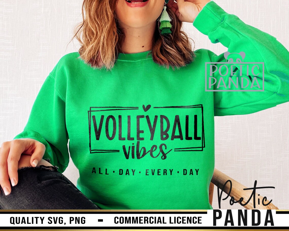Volleyball Vibes SVG PNG, Volleyball Team Svg, Volleyball Mom Svg, Game ...