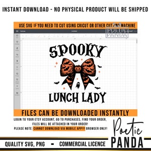 Spooky Lunch Lady SVG PNG, Lunch Lady Halloween Shirt Png Sublimation ...