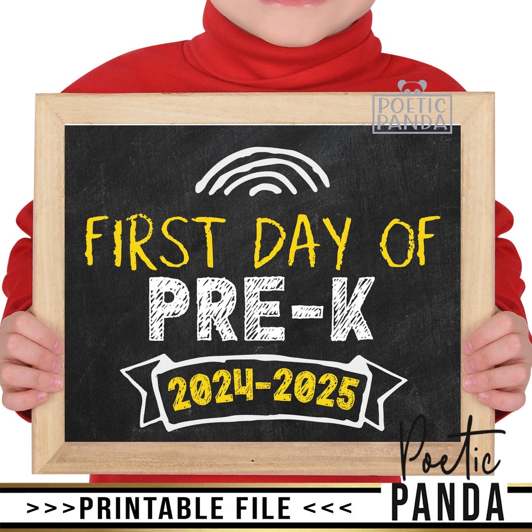 Printable First Day of Prek Sign, First Day of Preschool Sign, Pre-k ...