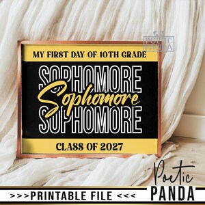 Printable First Day of Sophomore Year Sign, First Day of 10th Grade ...