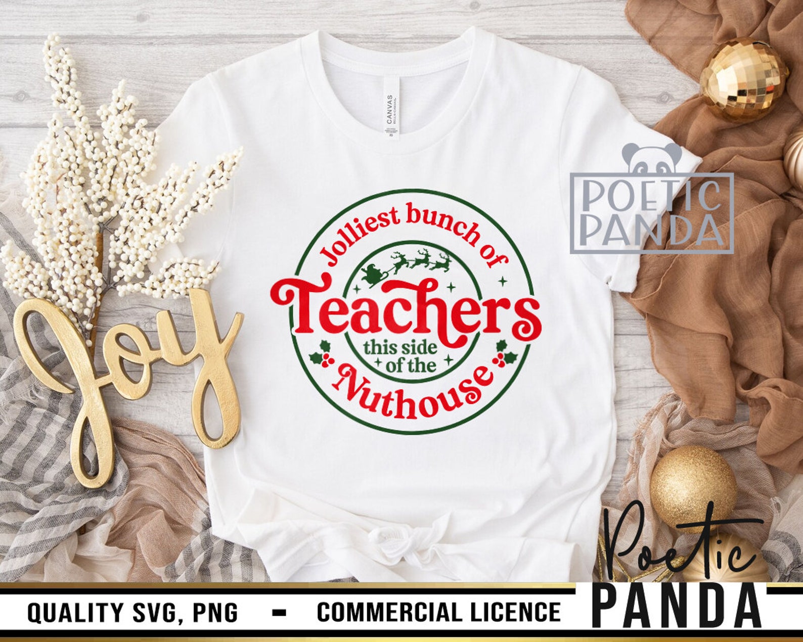 Teacher Christmas Shirts SVG PNG Jolliest Bunch Svg Matching - Etsy