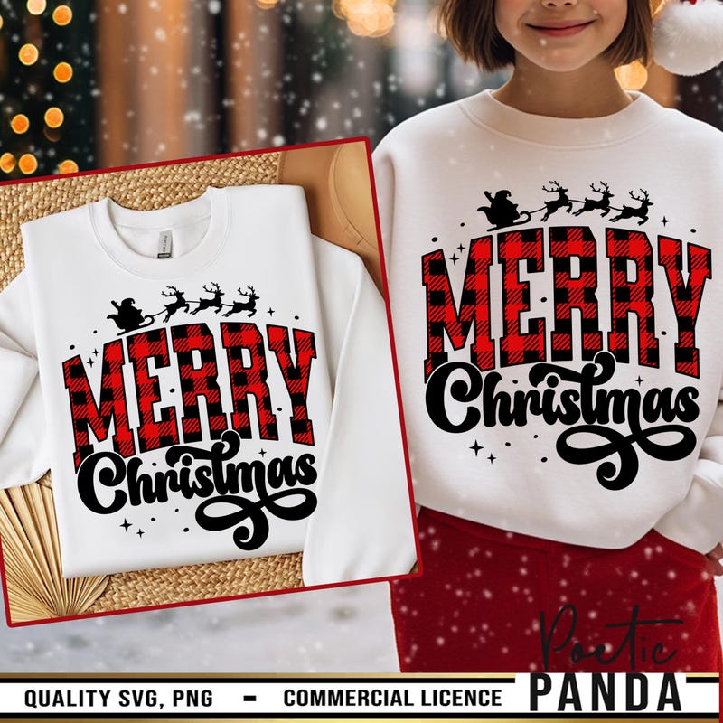 Plaid Christmas Svg - Etsy