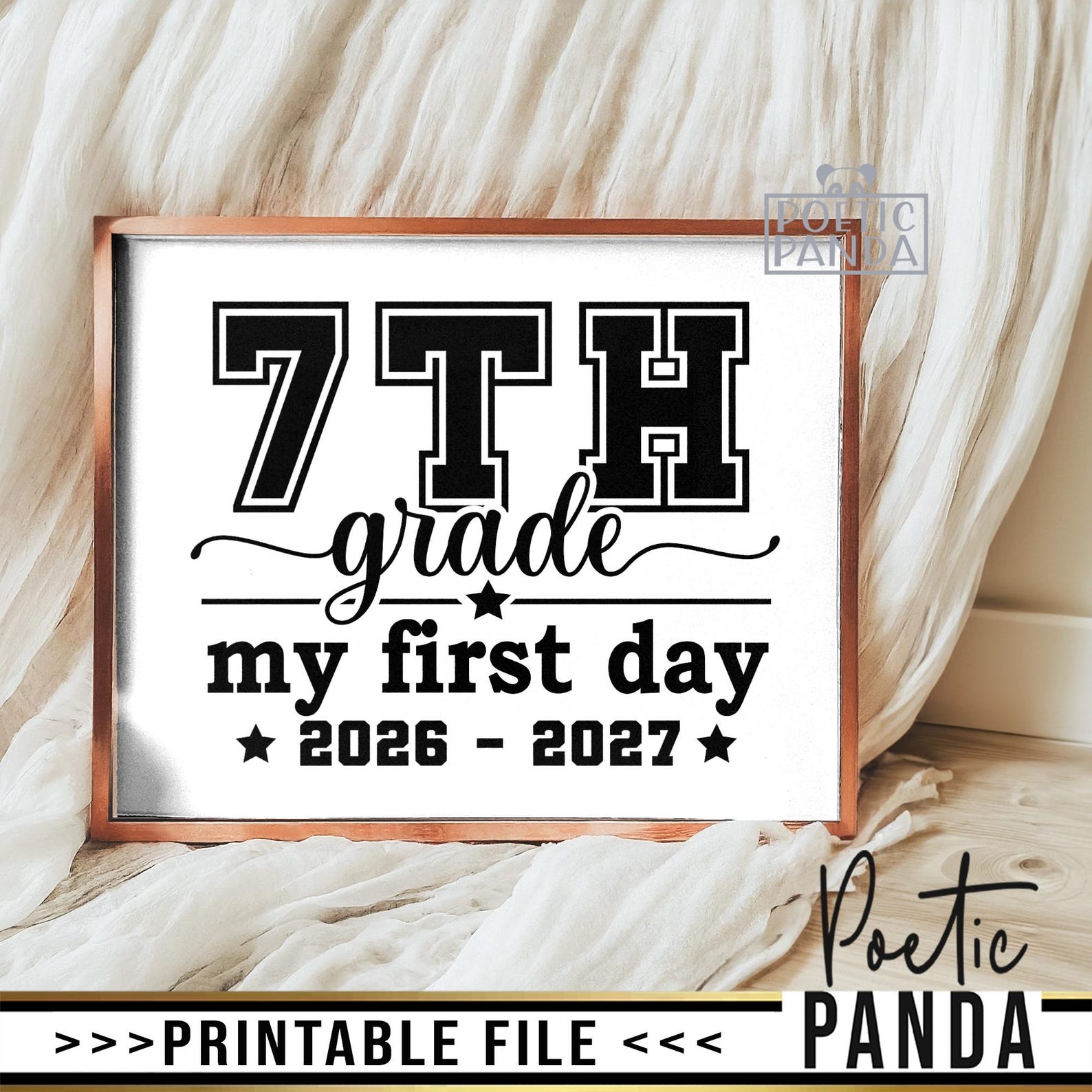 Printable First Day of 7th Grade Sign PNG, 1st Day of 7th Grade Photo ...