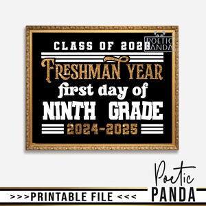 Printable Freshman First Day of 9th Grade Sign, Class of 2028, First ...