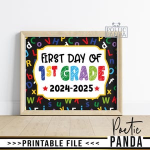 Printable First Day of 1st Grade Chalkboard Sign PNG JPEG, 1st Grade ...