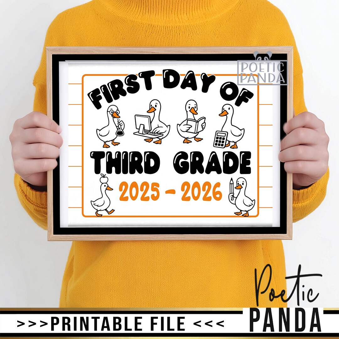 Printable 1st Day of Third Grade Sign PNG, First Day of 3rd Grade ...