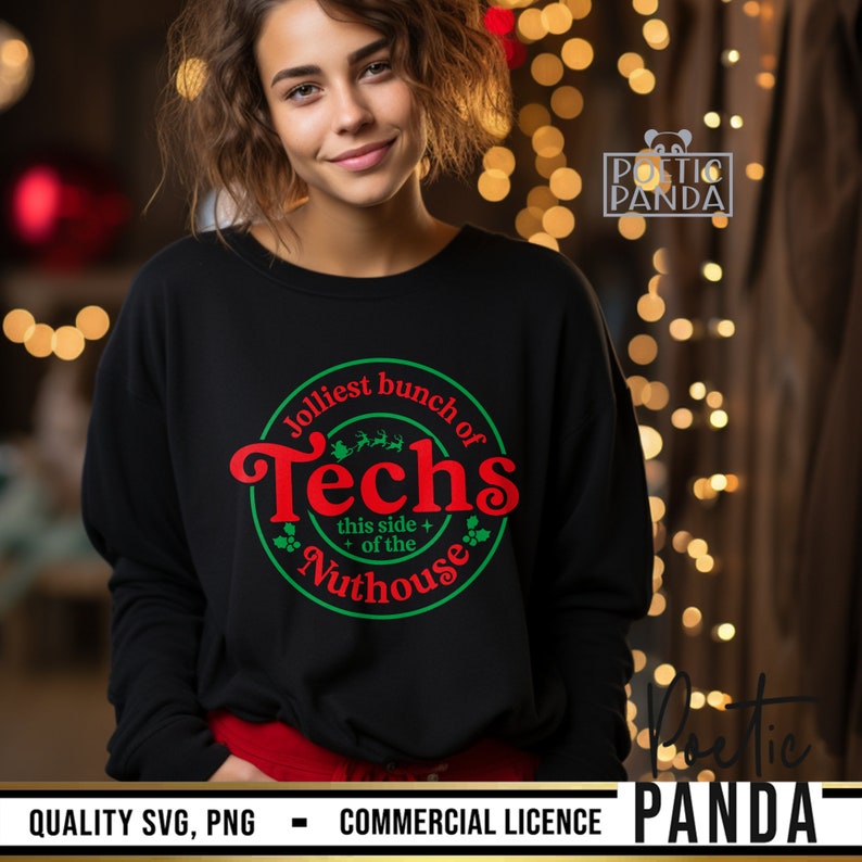 Jolliest Bunch of Techs SVG PNG, Tech Christmas Crew Svg, Tech Crew ...