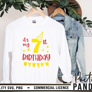 7th Birthday SVG PNG, 7th Birthday Svg, Birthday Girl Svg, Birthday Svg ...