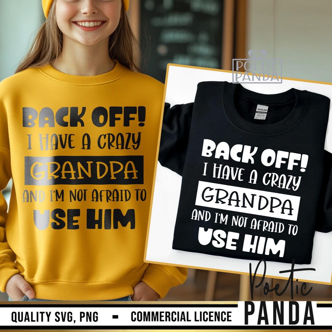 Funny Toddler Shirt SVG PNG, I Have Crazy Grandpa Svg, Funny Grandkids ...
