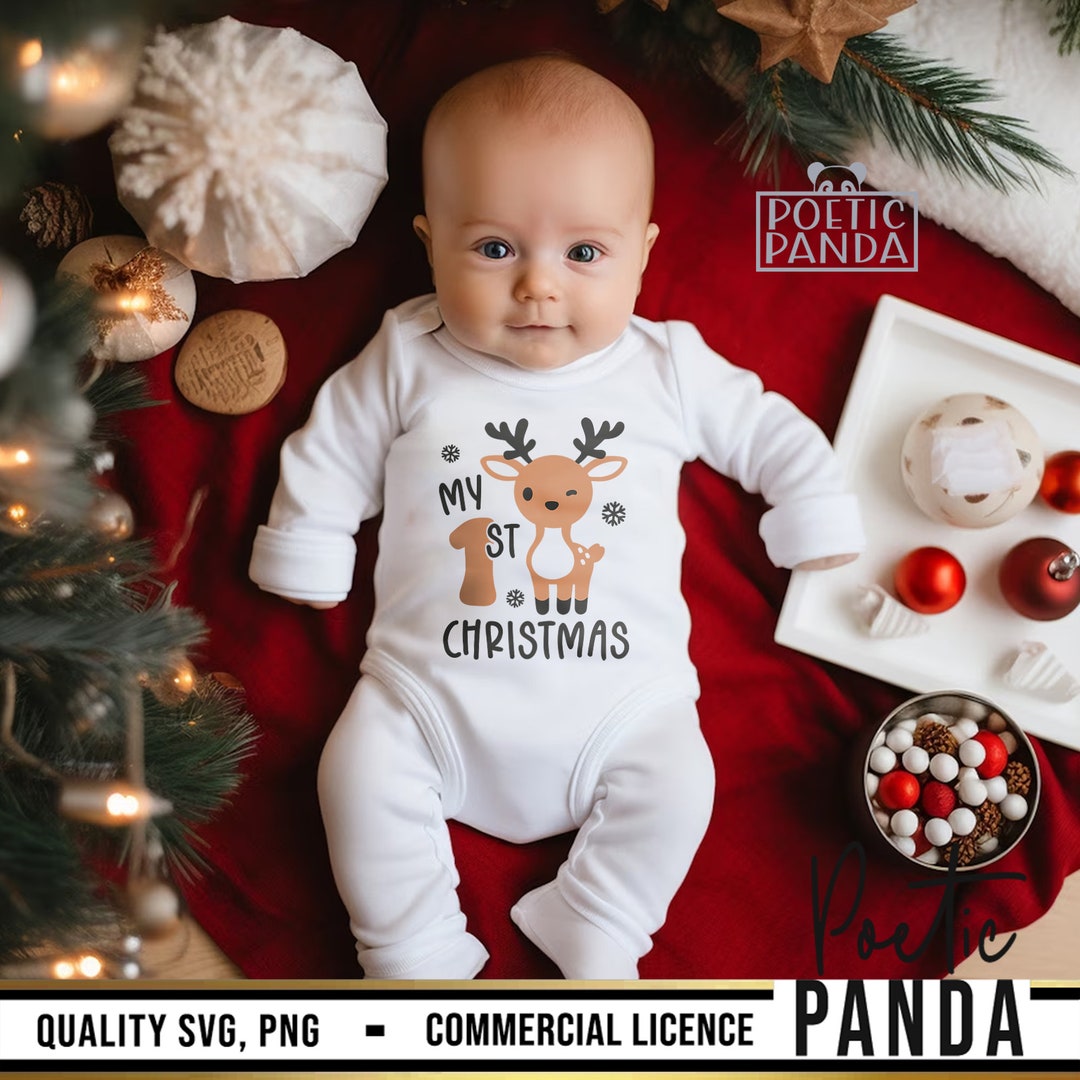 First Christmas SVG PNG, Reindeer Svg, 1st Christmas Svg, First ...