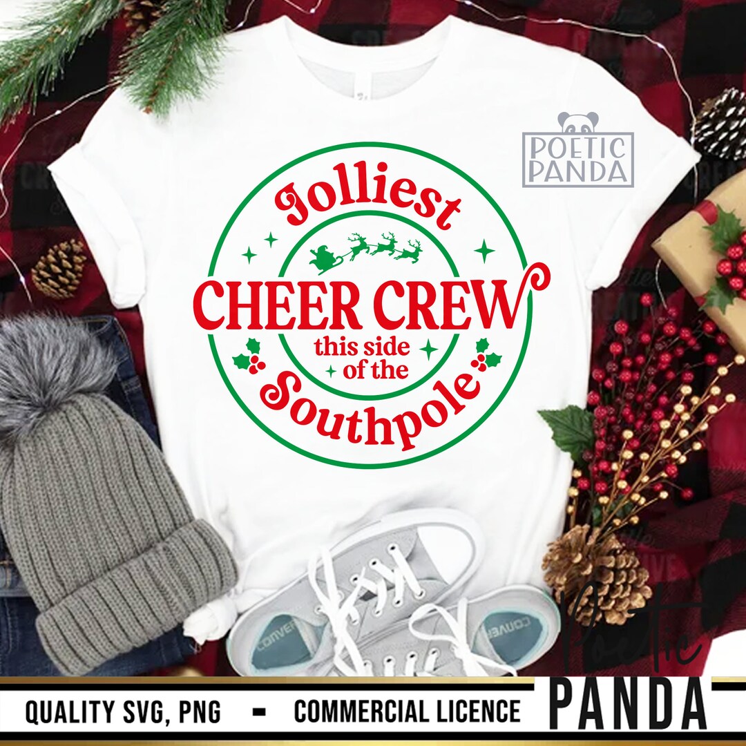 Jolliest Cheer Crew This Side of Southpole SVG PNG, Cheer Mom Svg ...