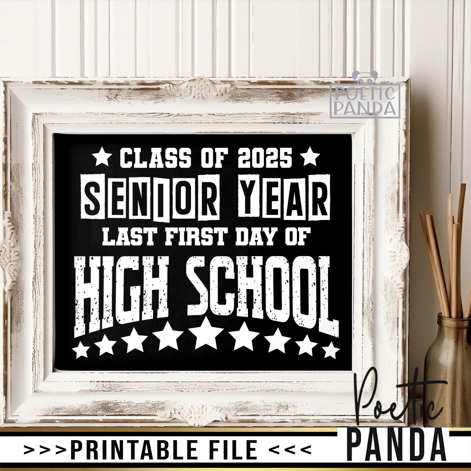 Printable Last First Day of Senior Sign PNG JPEG, 2025 Senior Last ...