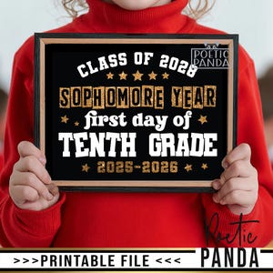 Printable First Day of Sophomore Year Sign PNG, Sophomore First Day ...