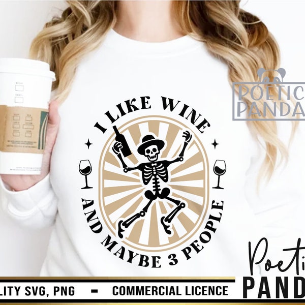 I Like Wine and Maybe 3 People Svg - Etsy