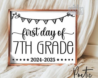 7TH GRADE Chalkboard Sign - Etsy