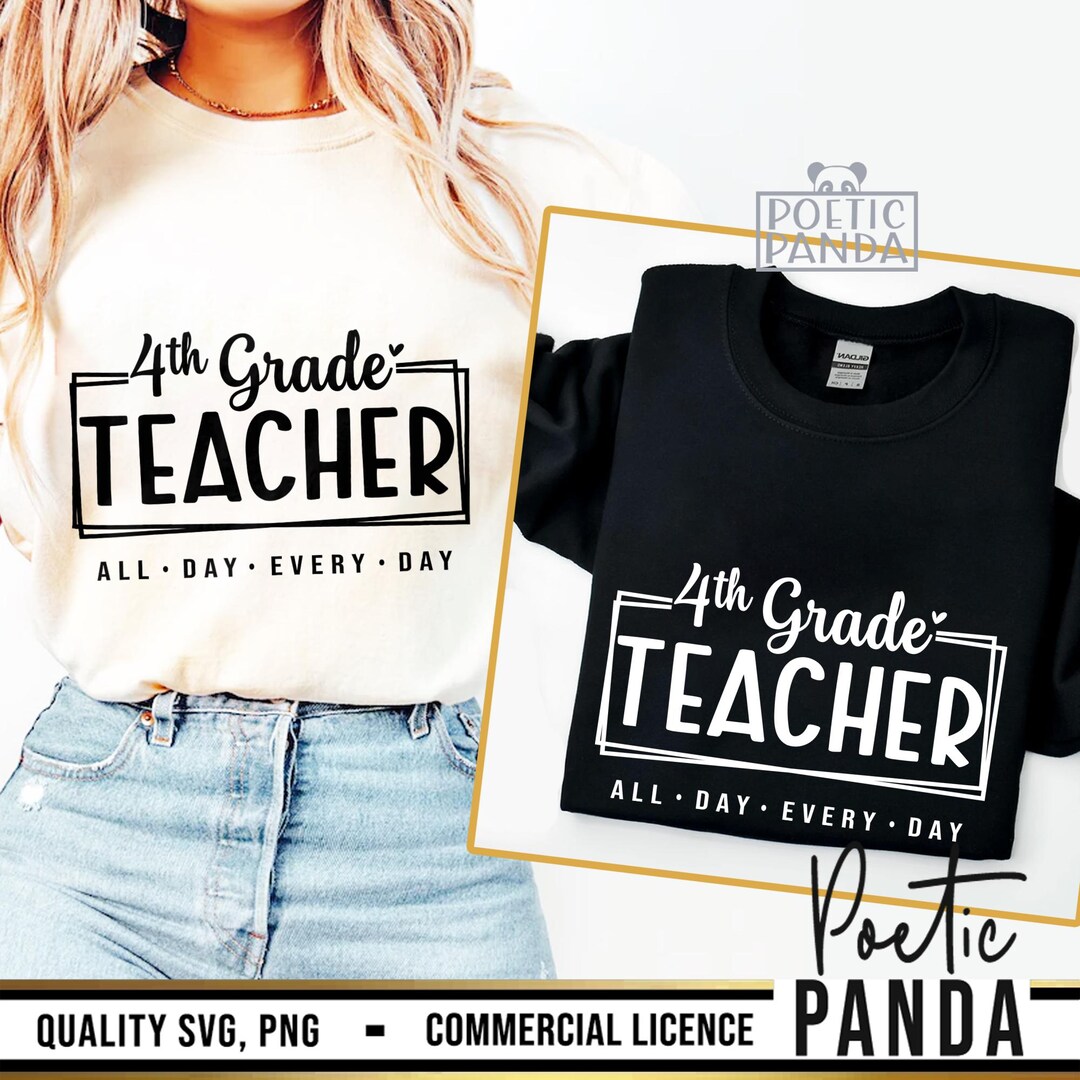 4th Grade Teacher SVG PNG, Back to School Svg, Teacher Shirt Svg ...