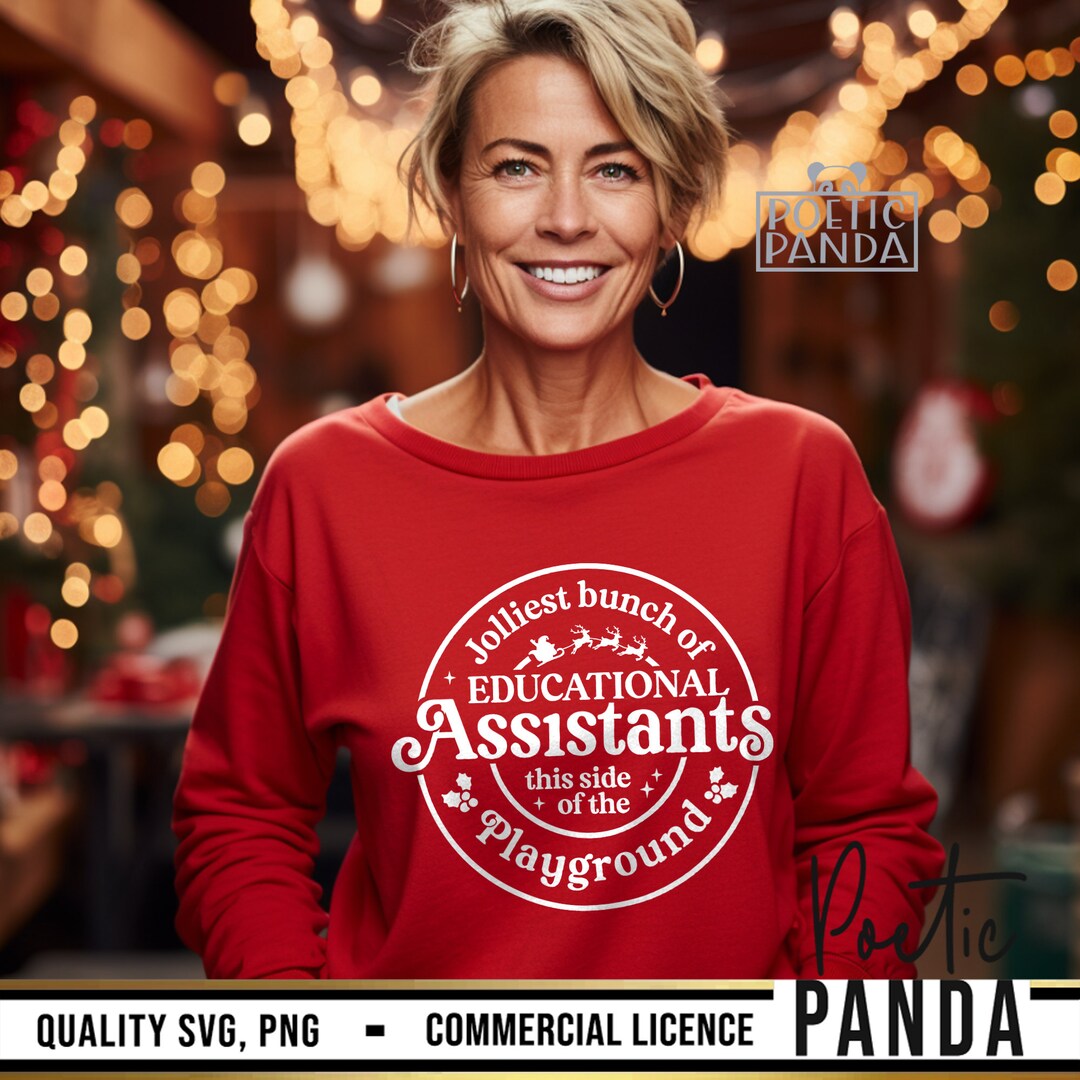 Jolliest Educational Assistants SVG PNG, Para Svg, Funny Christmas Svg ...