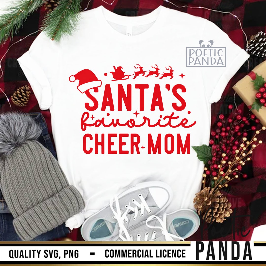 Santa's Favorite Cheer Mom SVG PNG, Cheerleader Svg, Cheer Mom Svg ...