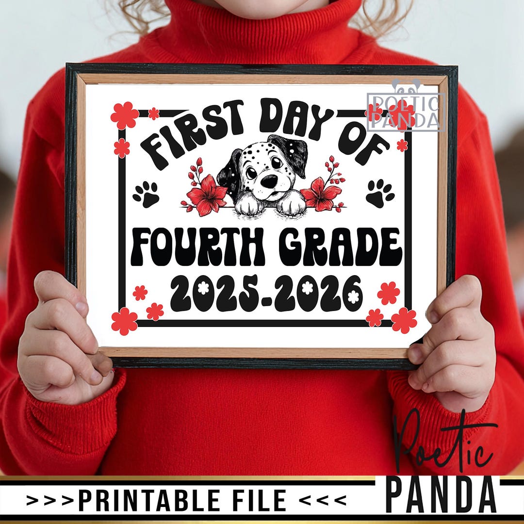 Printable First Day of 4th Grade Sign PNG, Fourth Grade 1st Day Board ...
