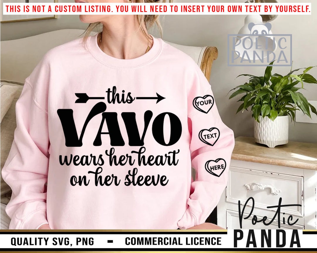 This Vavo Wears Her Heart on Her Sleeve SVG PNG, Gigi Svg, Mimi Shirt ...
