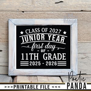 Printable Junior Year Sign PNG, First Day of 11th Grade Digital Sign ...