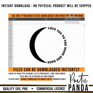 Love You to the Moon and Back SVG PNG, Valentines Day Svg, I Love You ...