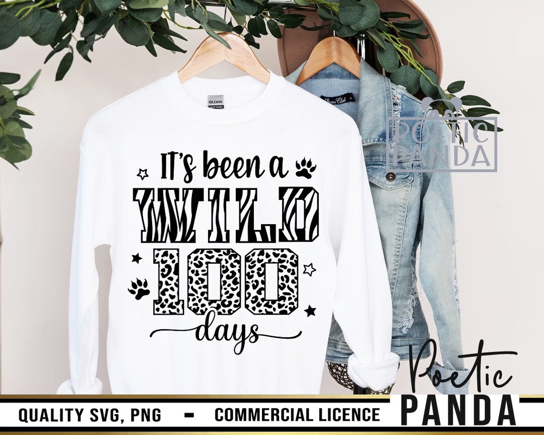 Wild 100 Days of School SVG PNG, Leopard Svg, 100 Days Brighter Svg ...