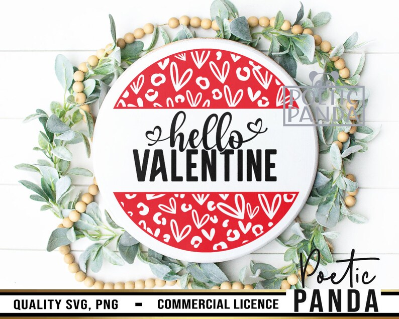 Hello Valentine SVG PNG, Door Round Svg, Hello Love, Round Sign Svg ...
