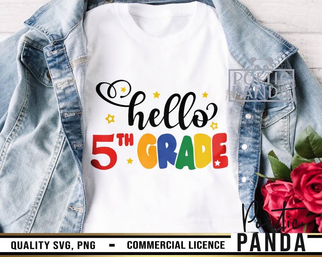 Hello 5th Grade SVG PNG, 1st Day of 5th Grade Svg, Fifth Grade Svg Boy ...