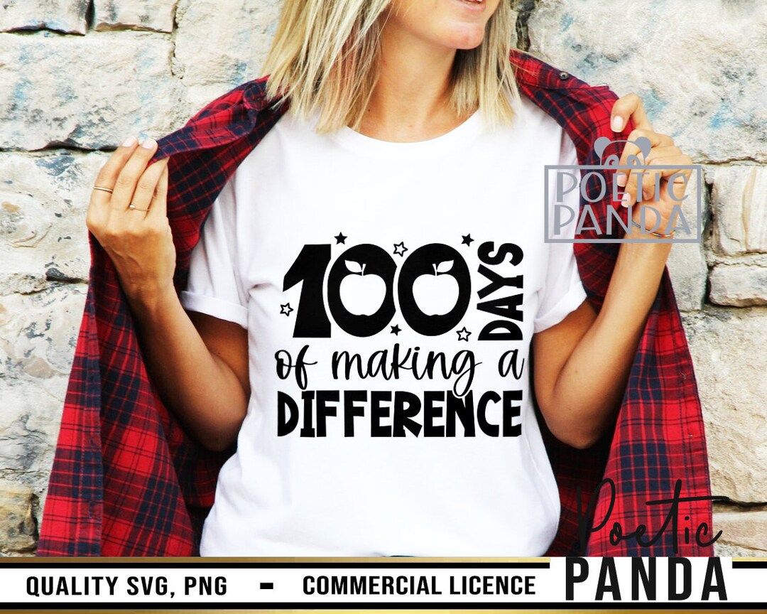 100 Days of Making A Difference SVG PNG, 100 Days Smarter Svg, 100 Days ...