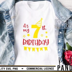 7th Birthday SVG PNG, 7th Birthday Svg, Birthday Girl Svg, Birthday Svg ...