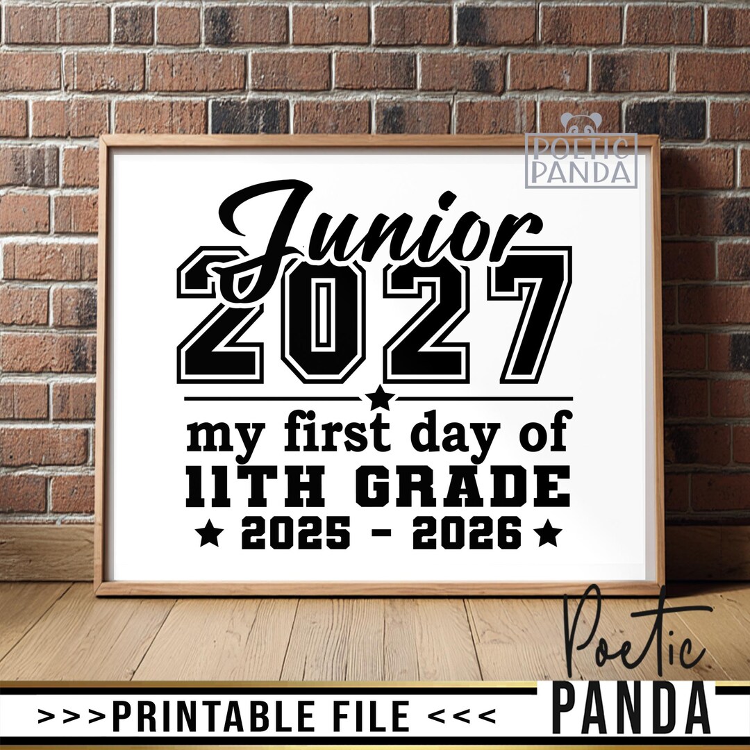 Printable Junior Year Sign PNG, First Day of Junior Year Digital Photo ...