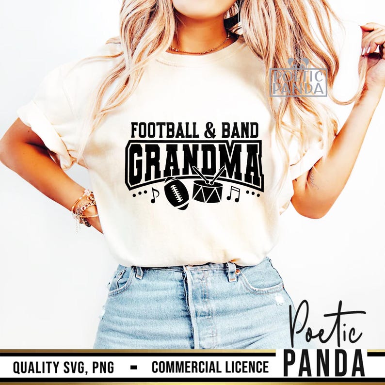 Football and Band Grandma SVG PNG, Marching Band Svg, Football Grandma ...