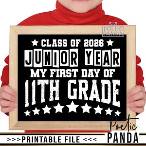 Printable First Day of Junior Year Sign, 11th Grade Instant Download ...