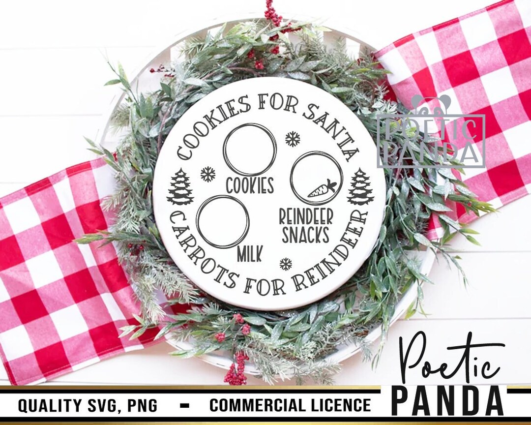 Christmas Eve Plate SVG PNG, Cookies for Santa Svg, Santa Tray Svg ...