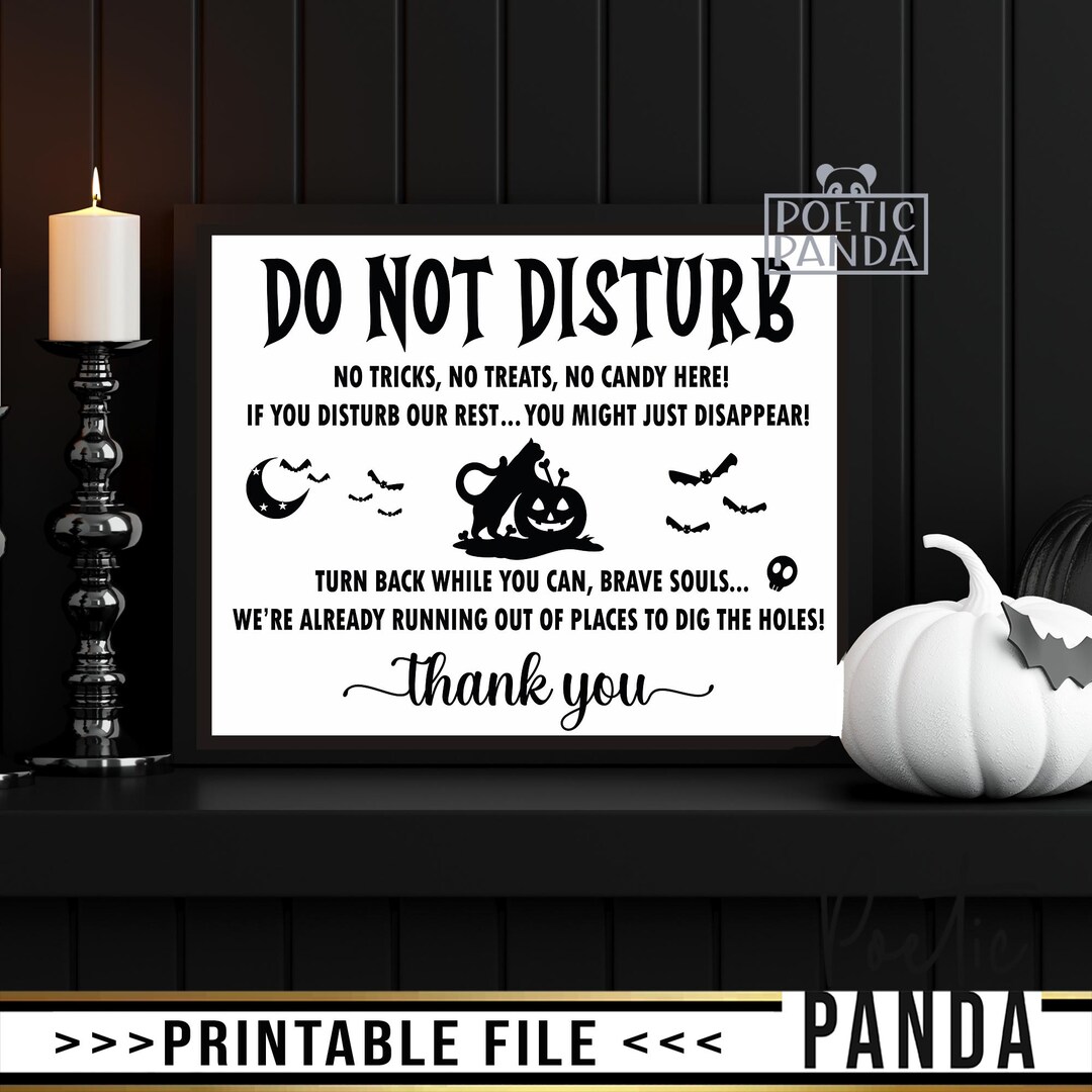 Printable Do Not Disturb Halloween Sig, No Soliciting Sign, Printable ...