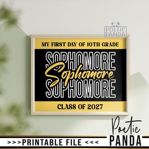 Printable First Day of Sophomore Year Sign, First Day of 10th Grade ...
