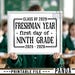 Printable Sign Freshman First Day of 9th Grade PNG, Freshman Year ...