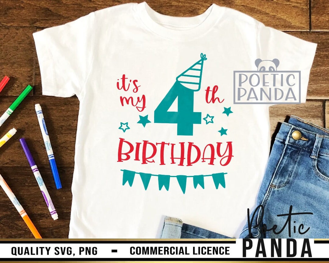 4th Birthday SVG PNG, Fourth Birthday Svg, 4 Years Old Svg, 4th ...