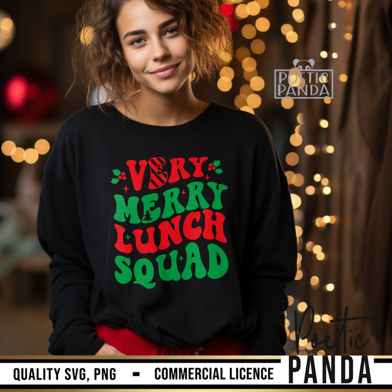 Merry Lunch Squad SVG PNG, Lunch Lady Christmas Shirt Svg, Cafeteria ...