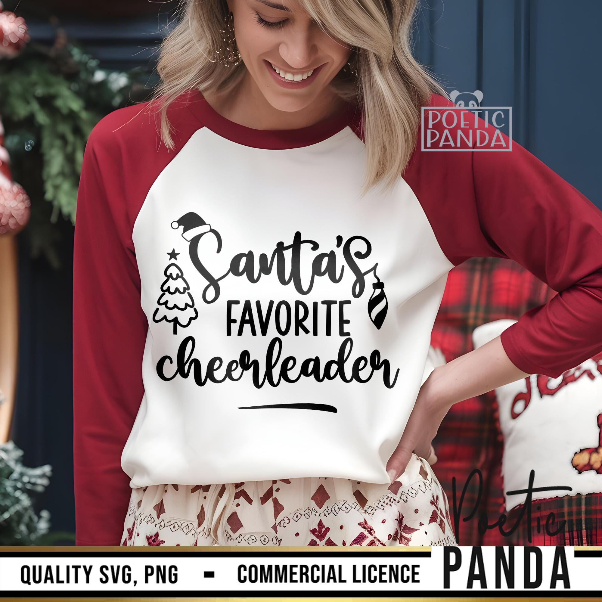 Santa's Favorite Cheerleader SVG PNG, Cheerleader Christmas Shirt Svg ...