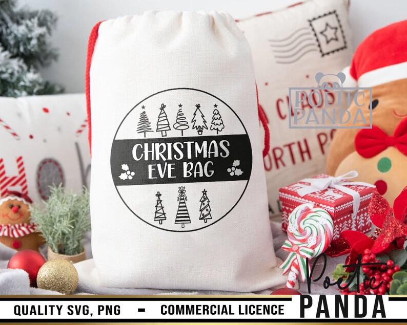 Christmas Eve Box SVG PNG Santa Sack Svg Christmas Words - Etsy