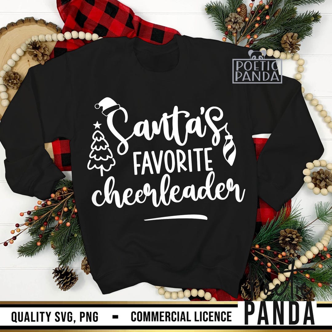 Santa's Favorite Cheerleader SVG PNG, Cheerleader Christmas Shirt Svg ...