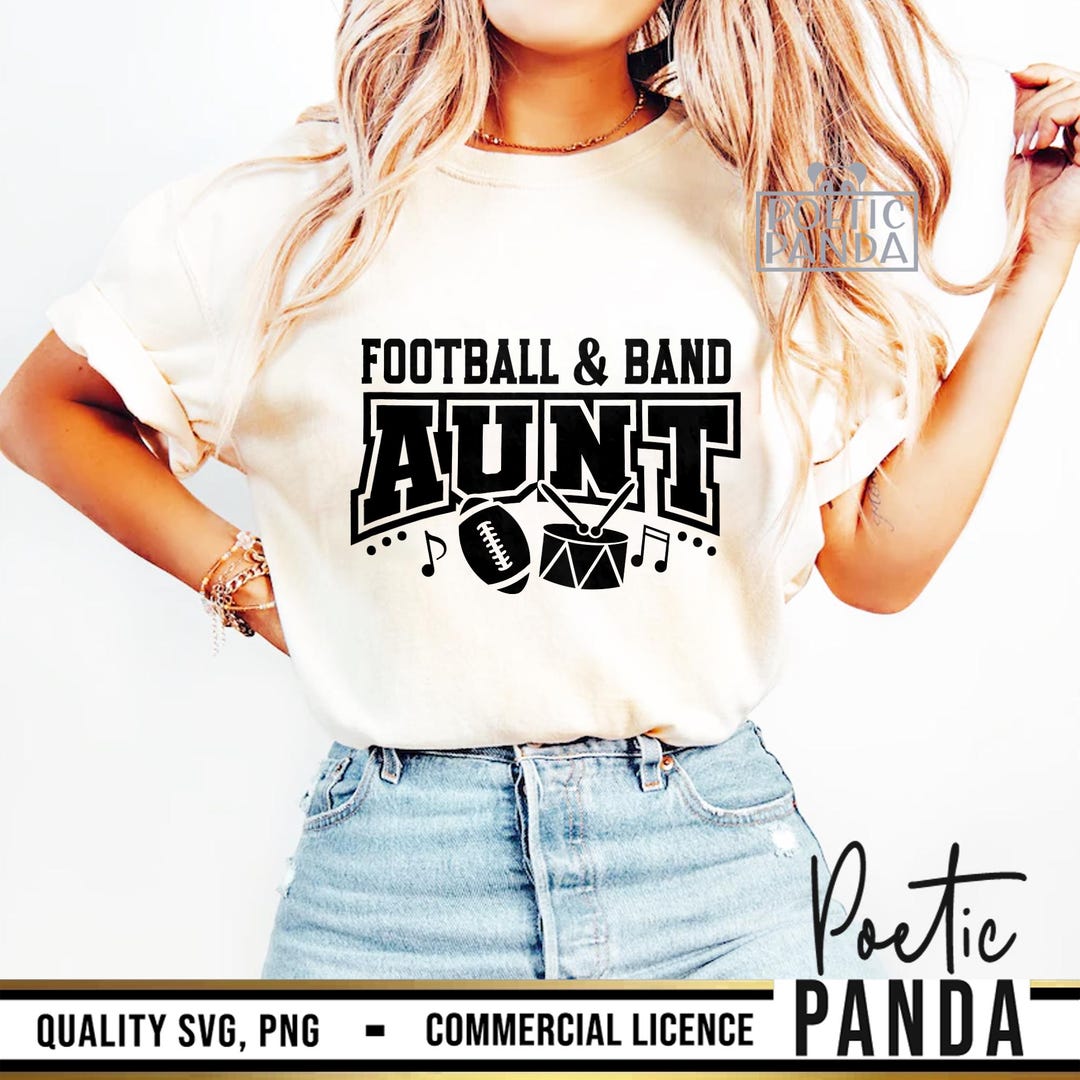 Football and Band Aunt SVG PNG, Marching Band Aunt Svg, Band Aunt Svg ...