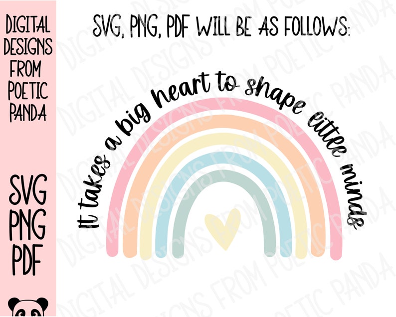 It takes big heart to change little minds SVG PNG PDF Teacher | Etsy