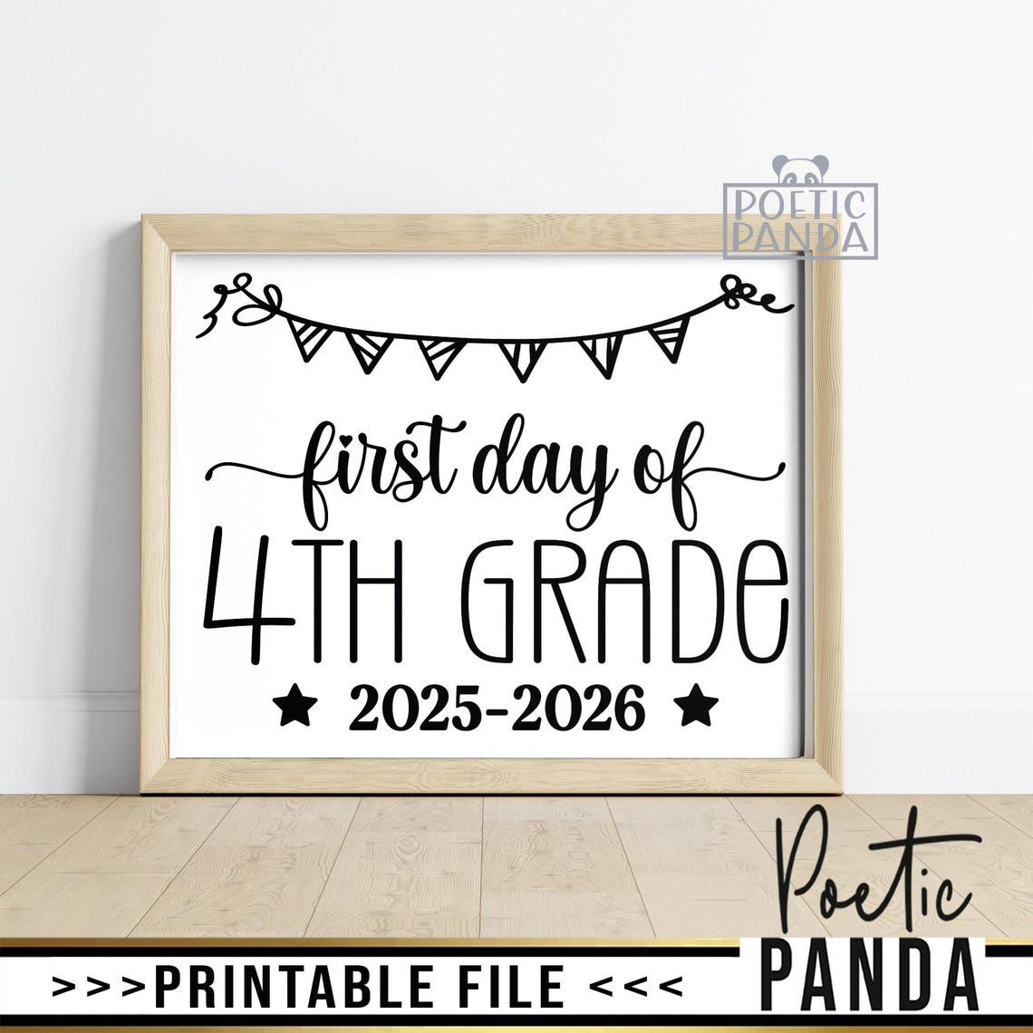 Printable 1st Day of 4th Grade Sign PNG, First Day of 4th Grade School ...