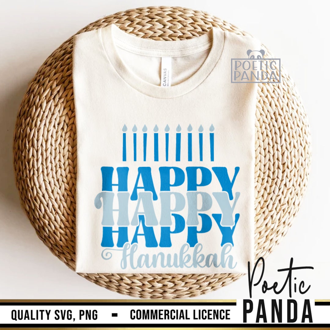 Happy Hanukkah SVG PNG, Menorah Svg, Chanukah Svg, Hanukkah Svg, Jewish ...